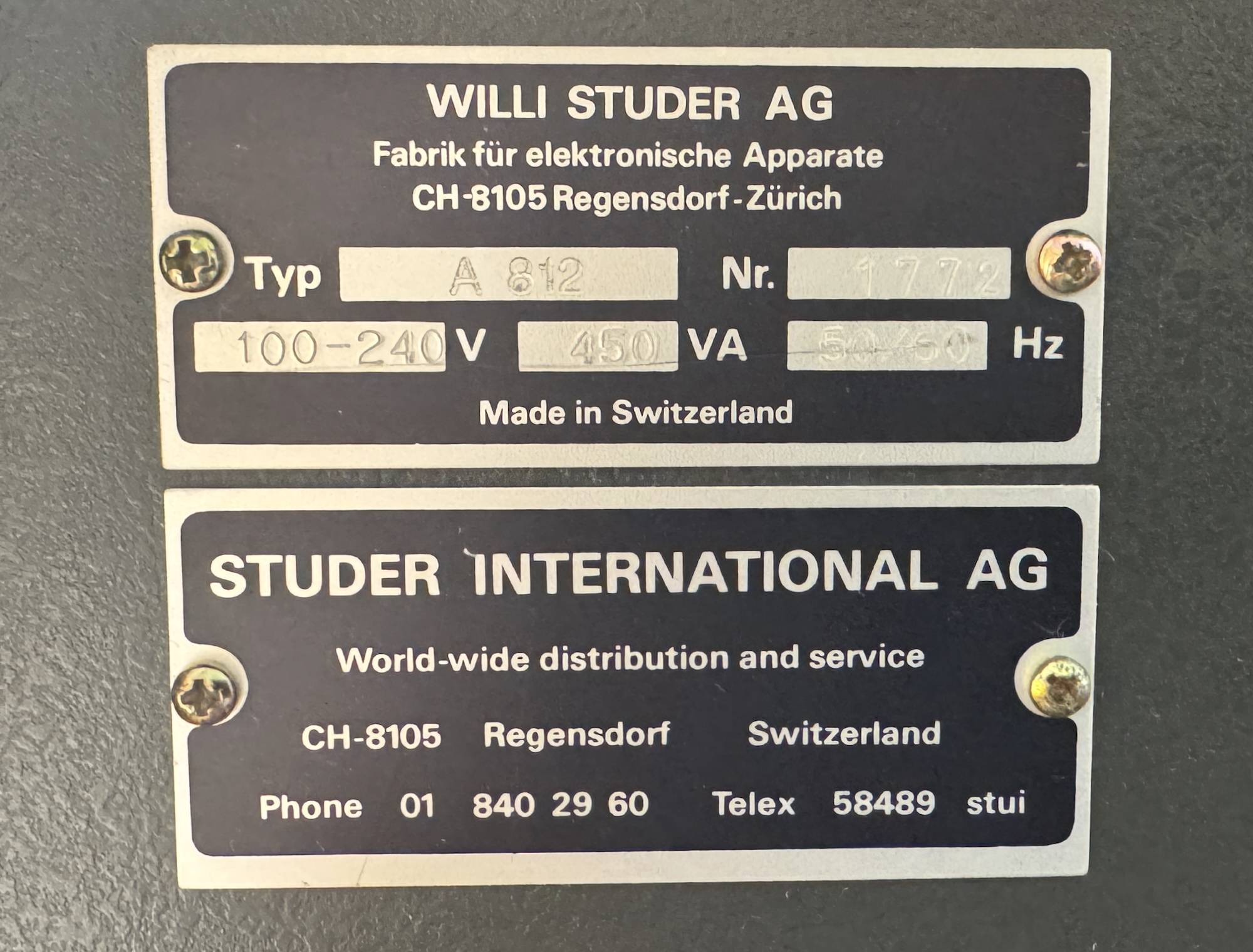 vintagetools shop | STUDER A812 2-track tape machine